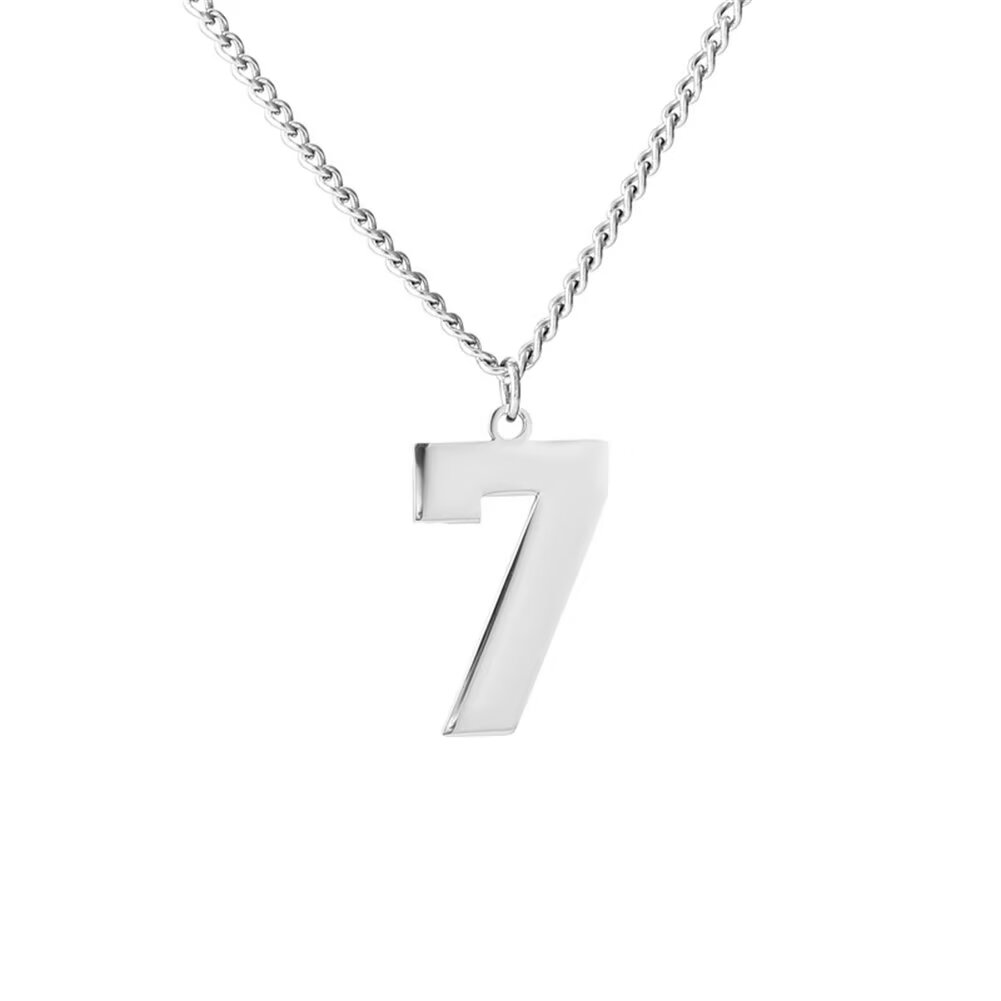 PAURO Men's Stainless Steel Number Necklaces 7 Athletes Number Pendant ...