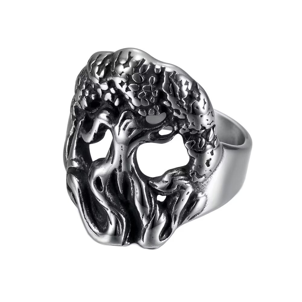 PAURO Men's Stainless Steel Retro Gothic Tree of Life Wedding Statement ...