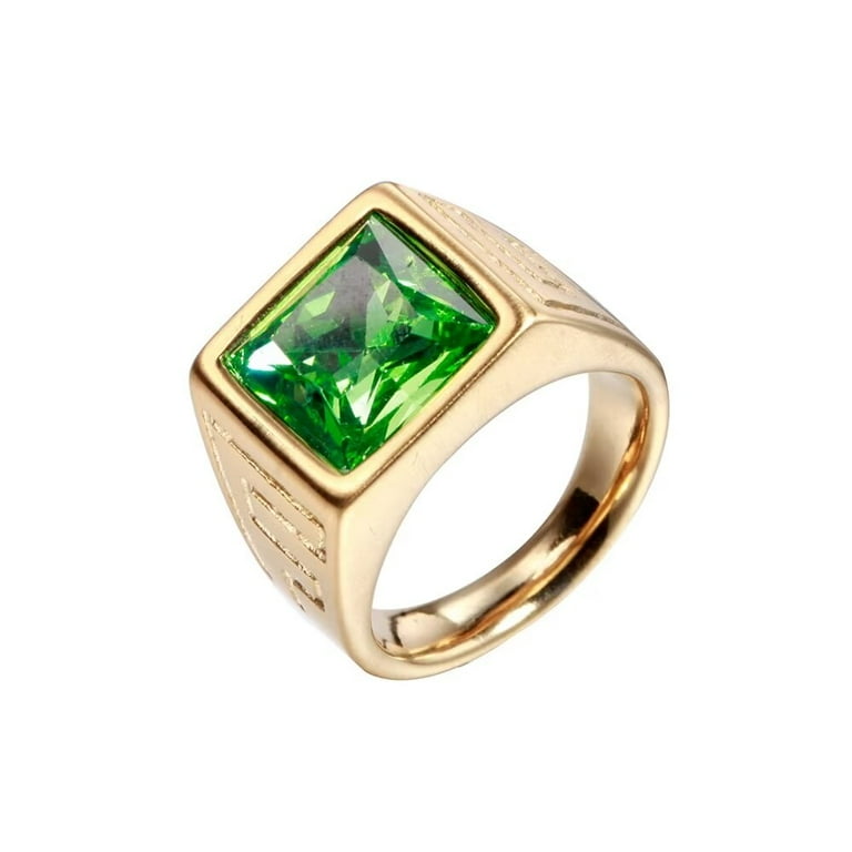 light green square ring