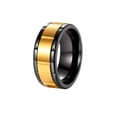 PAURO Men's Two-Tone Stainless Steel Ring Brushed Polished Beveled Edge ...