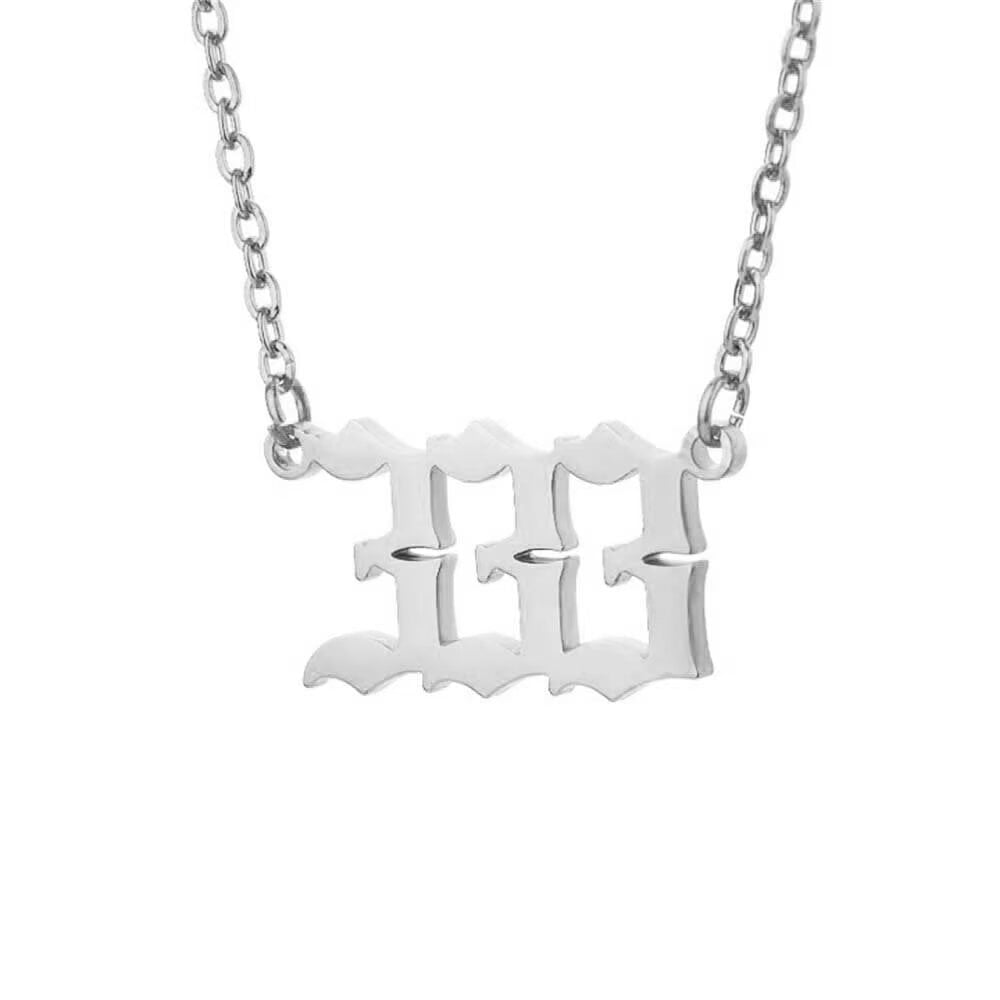 PAURO Minimalist Women's Stainless Steel Angel Numbers Necklace 333 ...