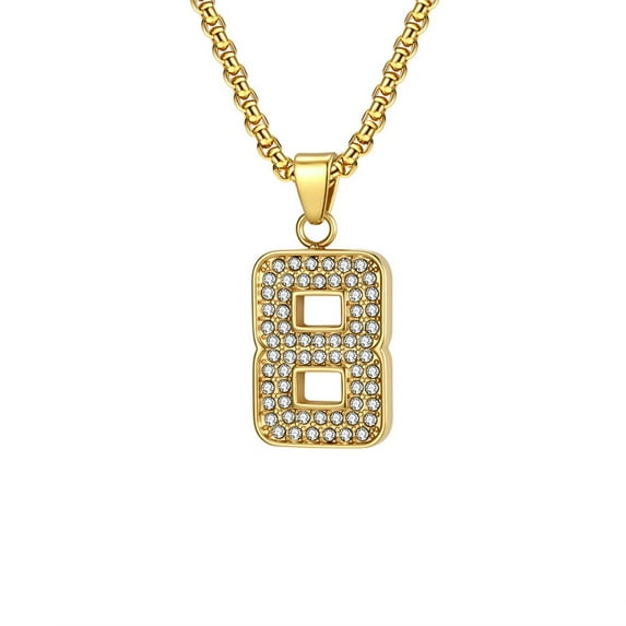 PAURO Number Necklace for Men Women Stainless Steel Digital 0-9 Pendant ...