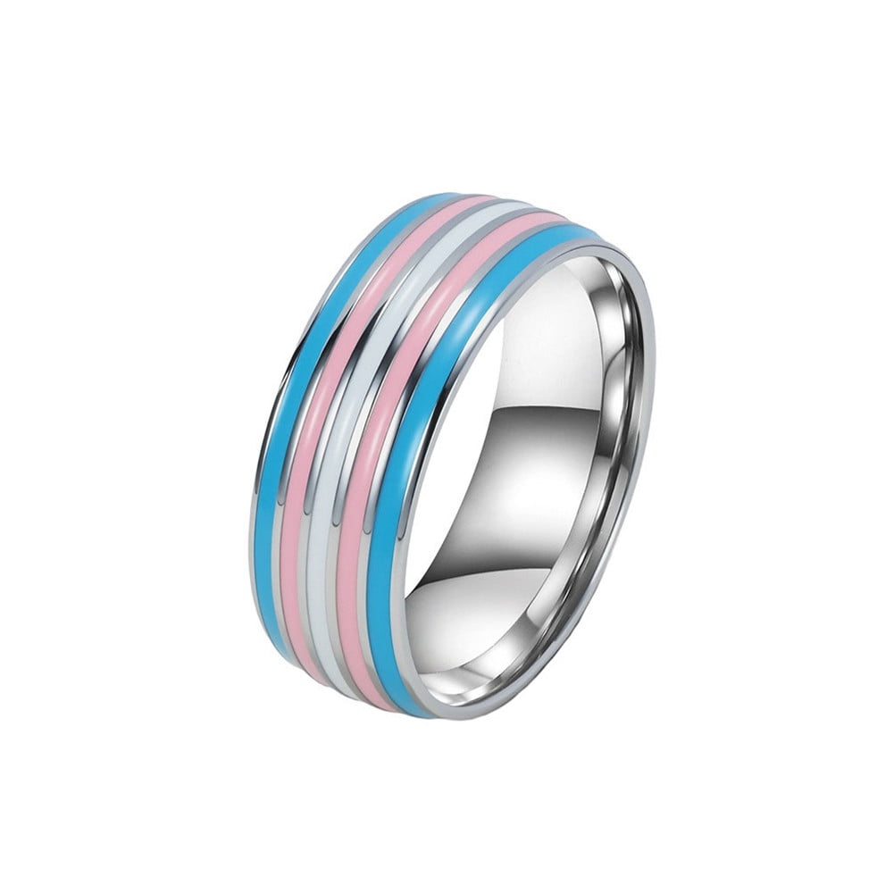 PAURO Rainbow Rings for Men Women Pride Love is Love LGBTQ Stainless ...