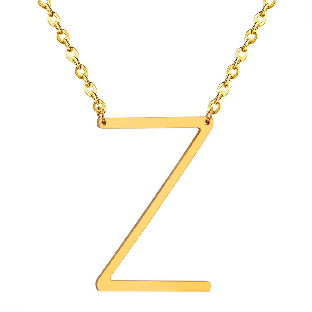 PAURO Sideways Initial Necklaces for Women Gold Plated A-Z Pendant ...