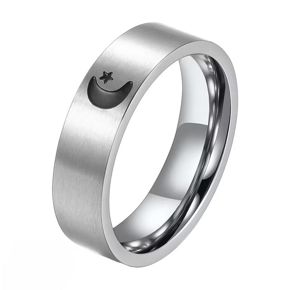 PAURO Stainless Steel Sun and Moon Matching Rings for Women and Men ...