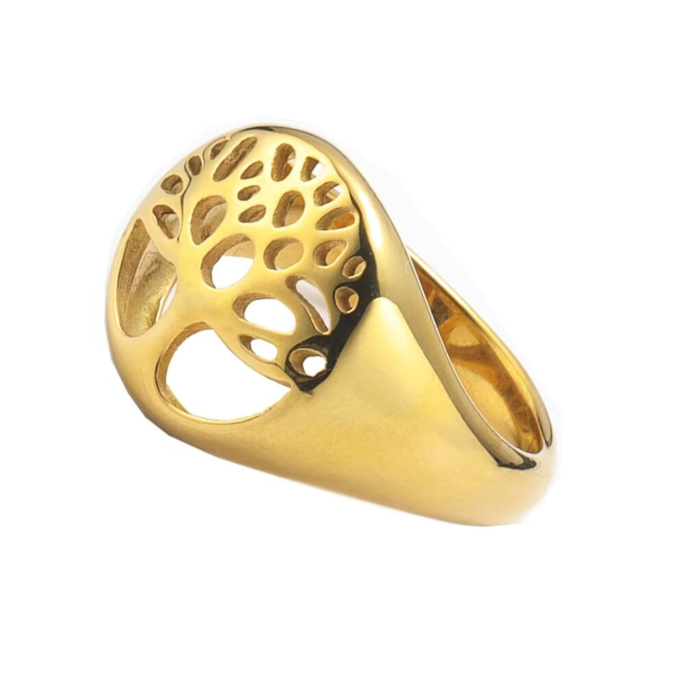 PAURO Women Men Stainless Steel Tree of Life Ring Tree of Life Signet ...