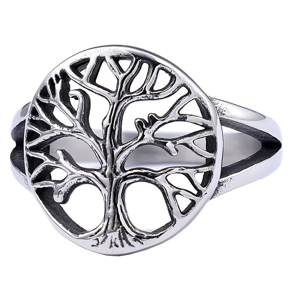 PAURO Women Men's Stainless Steel Tree of Life Ring Vintage Life Tree ...