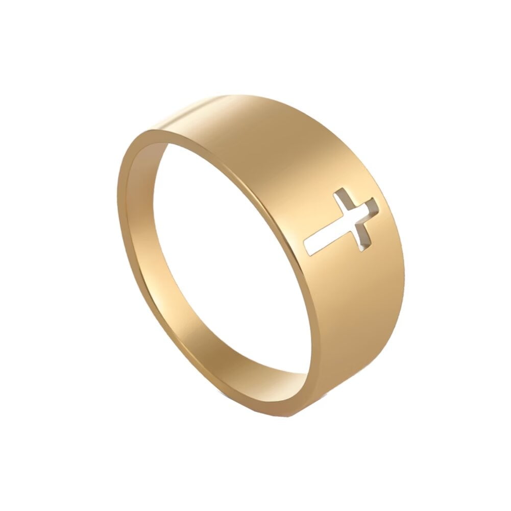 PAURO Women Stainless Steel Ring Christian Cross Religious Rings Faith ...