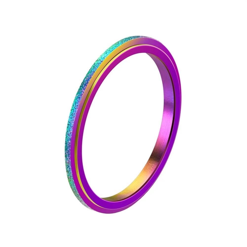 PAURO Women's Men's Stainless Steel 2mm Rainbow Flag Anxiety Rotatable ...