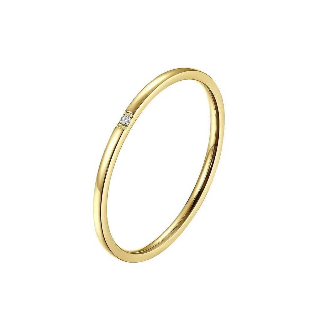 PAURO Women's Stainless Steel 1mm Knuckle Stacking Rings with Cubic ...