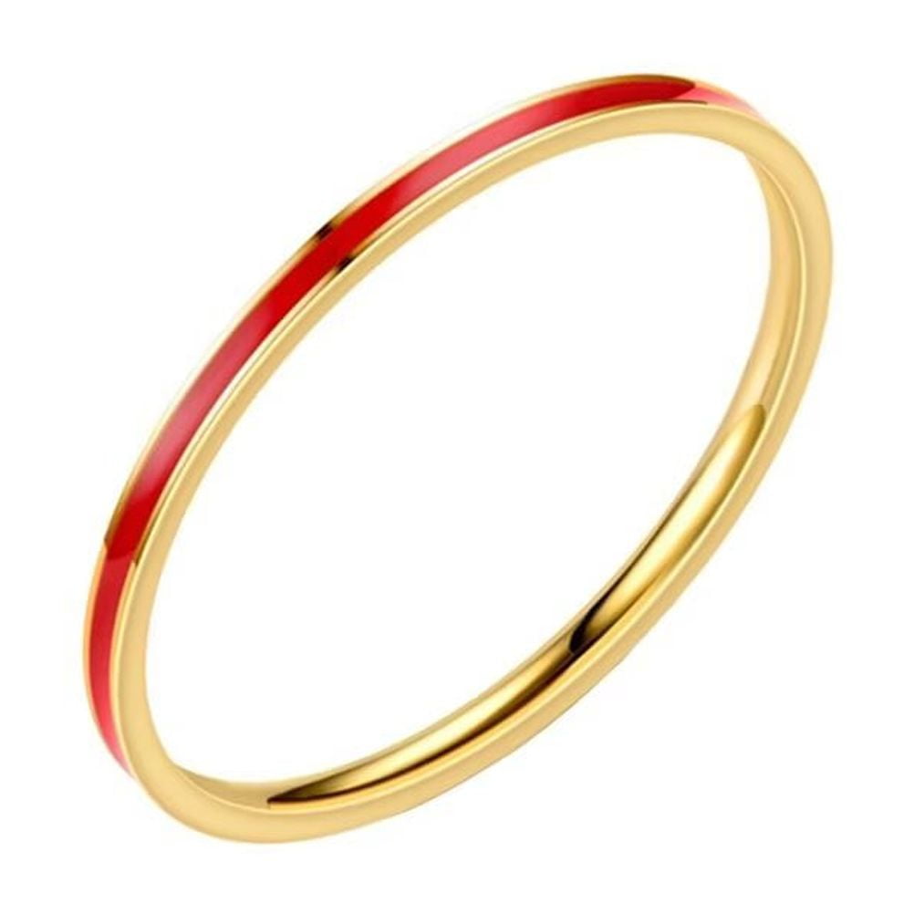 PAURO Women's Stainless Steel 1mm Stacking Knuckle Wedding Band Ring ...