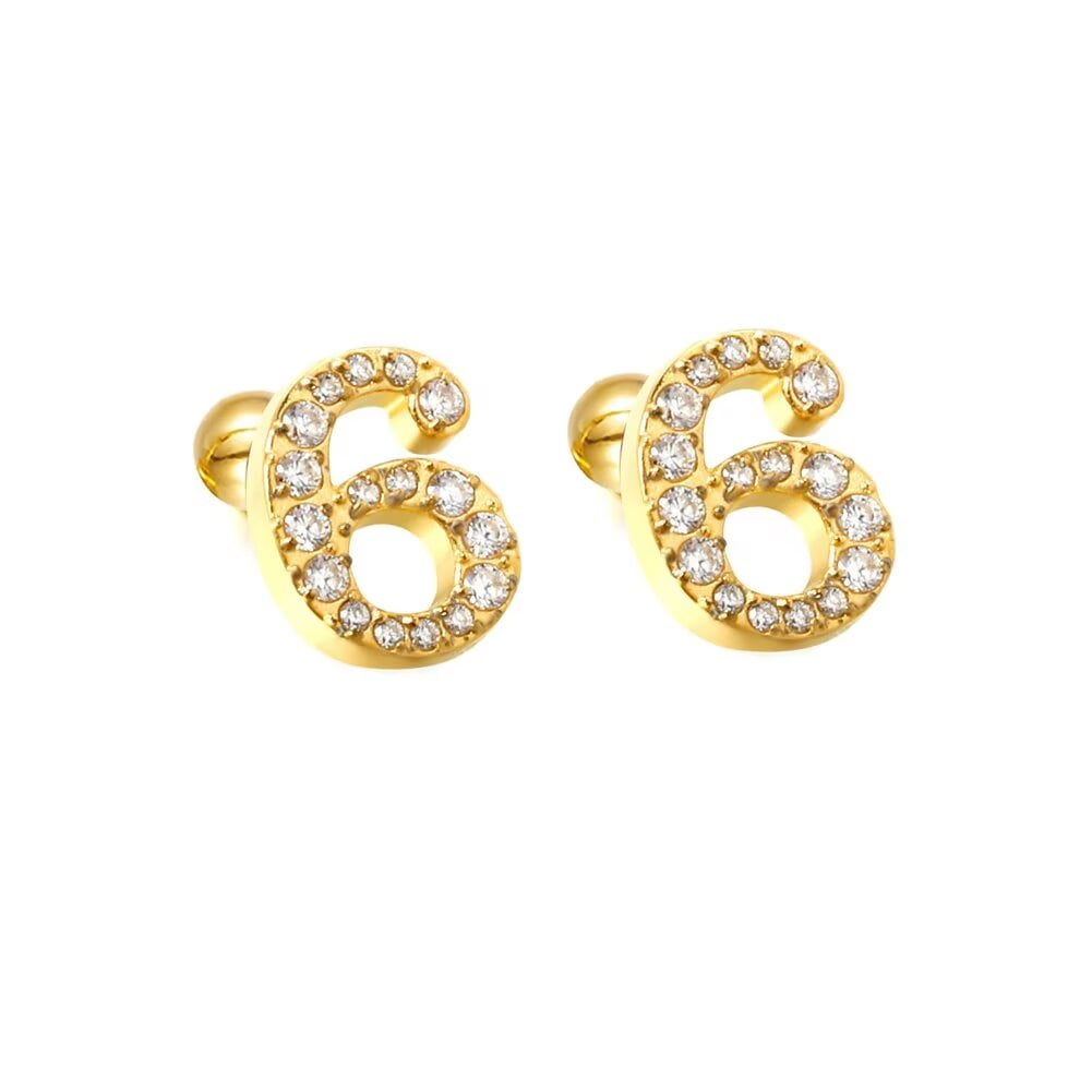 PAURO Women's Stainless Steel Minimalist Gold Plated Arabic Number ...