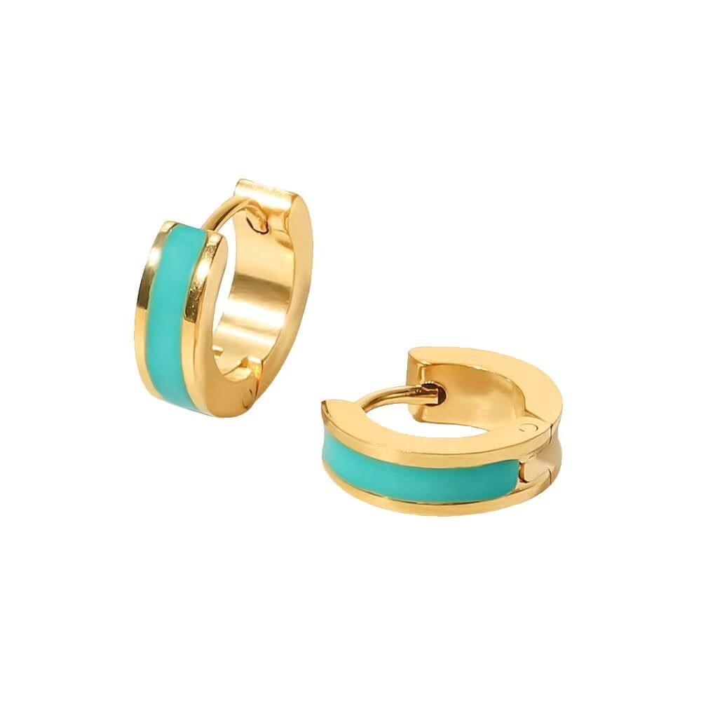 PAURO Women's Stainless Steel Minimalist Gold Plated Hoop Earrings ...