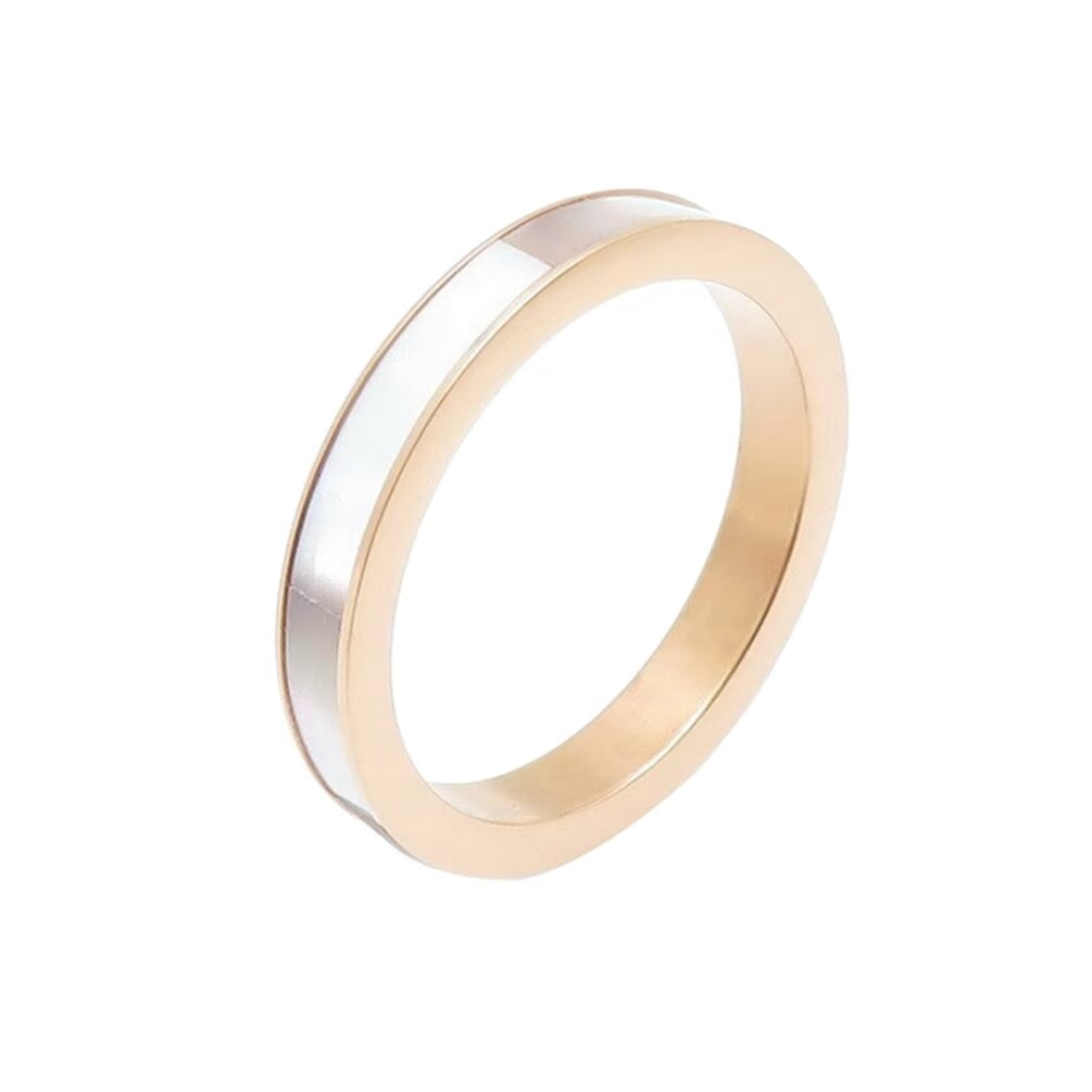 PAURO Women's Stainless Steel Minimalist Single Row Synthetic Shell ...
