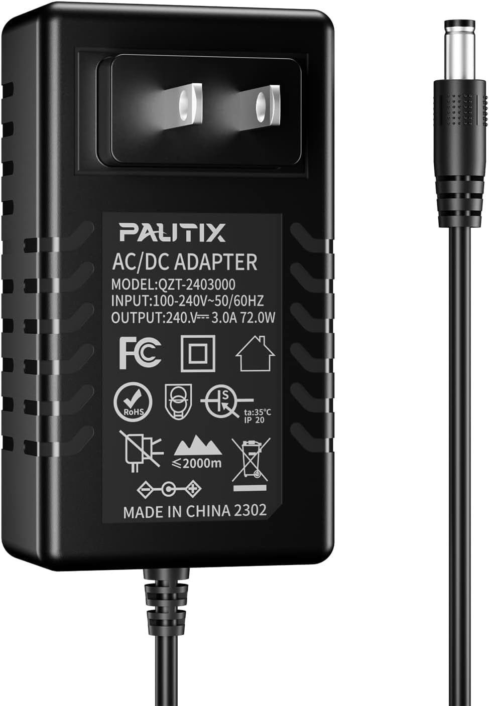 PAUTIX 24V DC Power Supply Adapter 24Volt 3A 72W AC to DC Converter ...