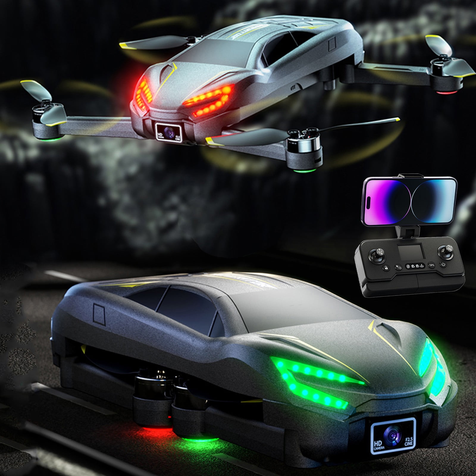 PAVEOS 4K FPV Drone with Cool Appearance ESC Camera Brushless Motor ...