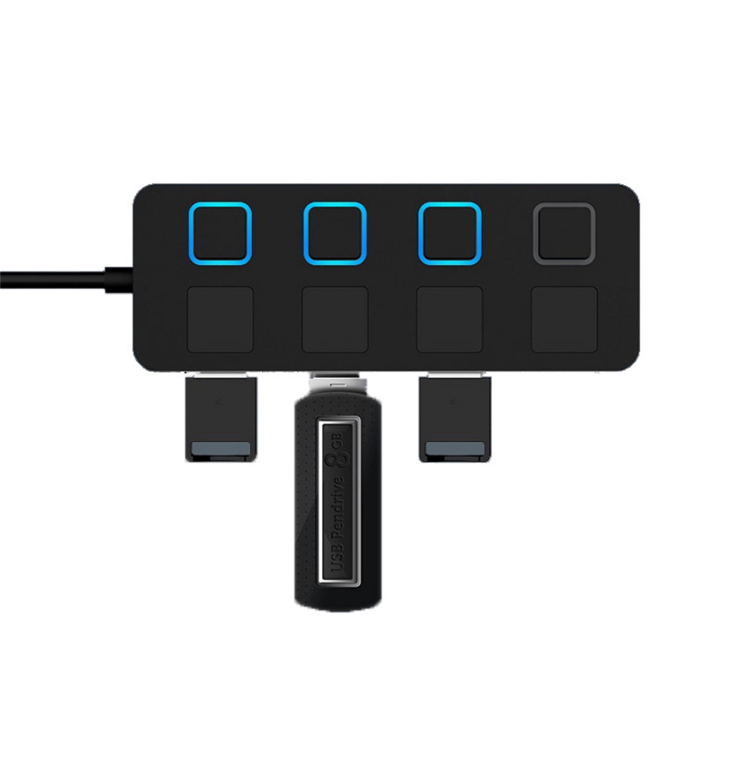 PAVEOS Digital Adapter Multi 4 Port USB HUB 3.0/2.0 Powered FAST ...