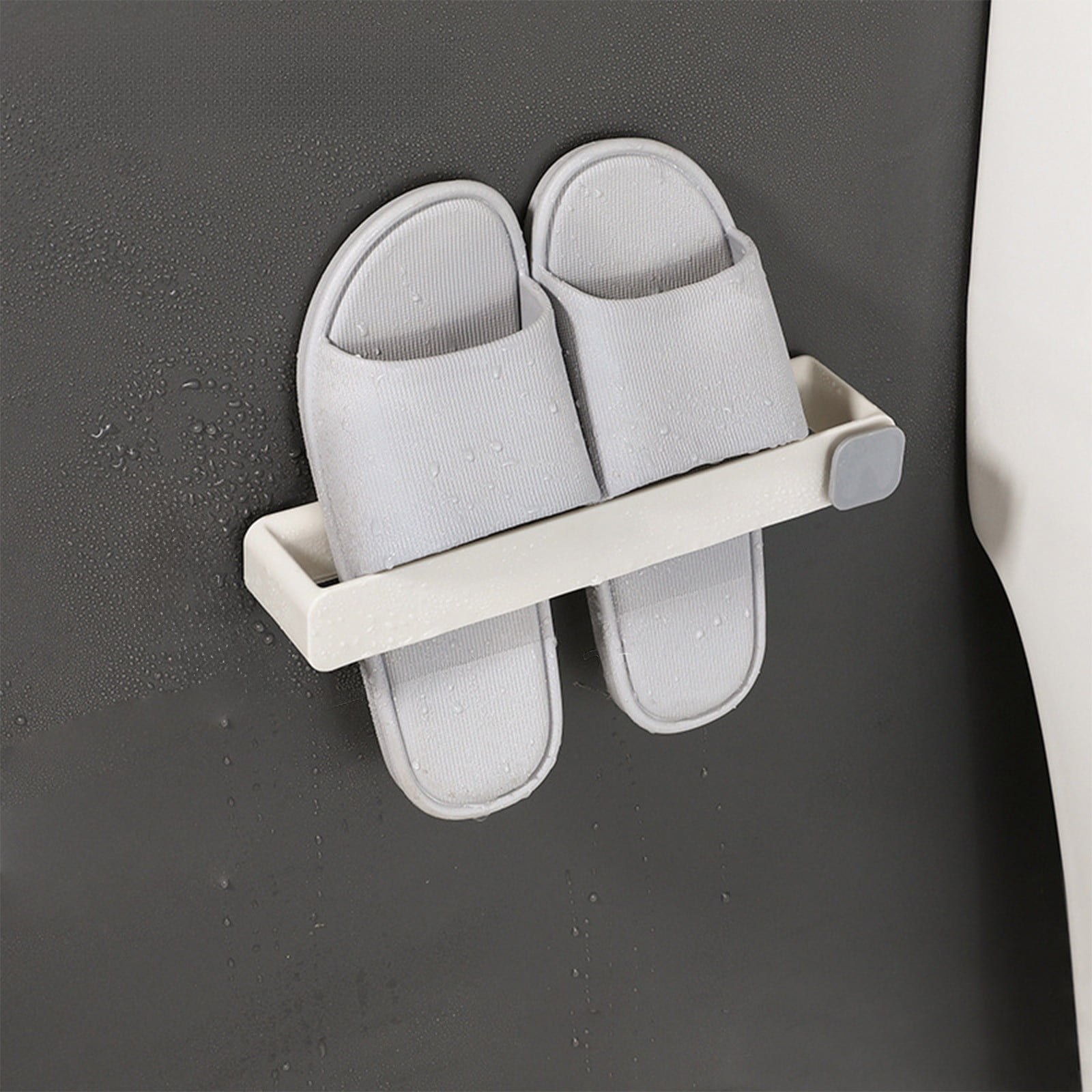 PAVEOS Wall Shoe Rack, Bathroom Slippers Rack Punch Frees Toilet Wall ...