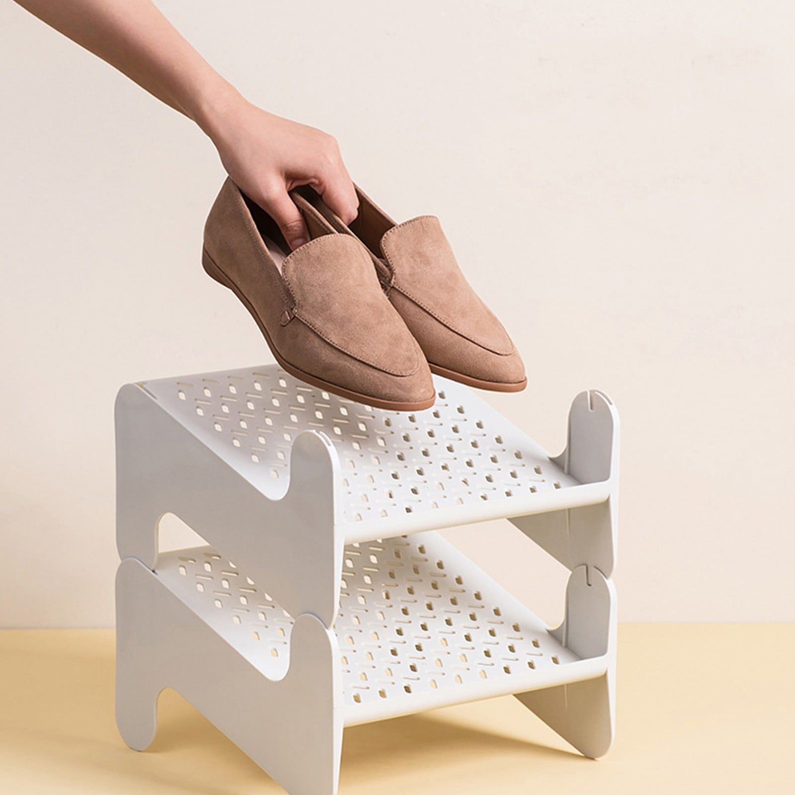 PAVEOS Wall Shoe Rack, Multi-layer Stackable Foldable Shoe Rack Shoe Storage Rack Shoe Rack ...