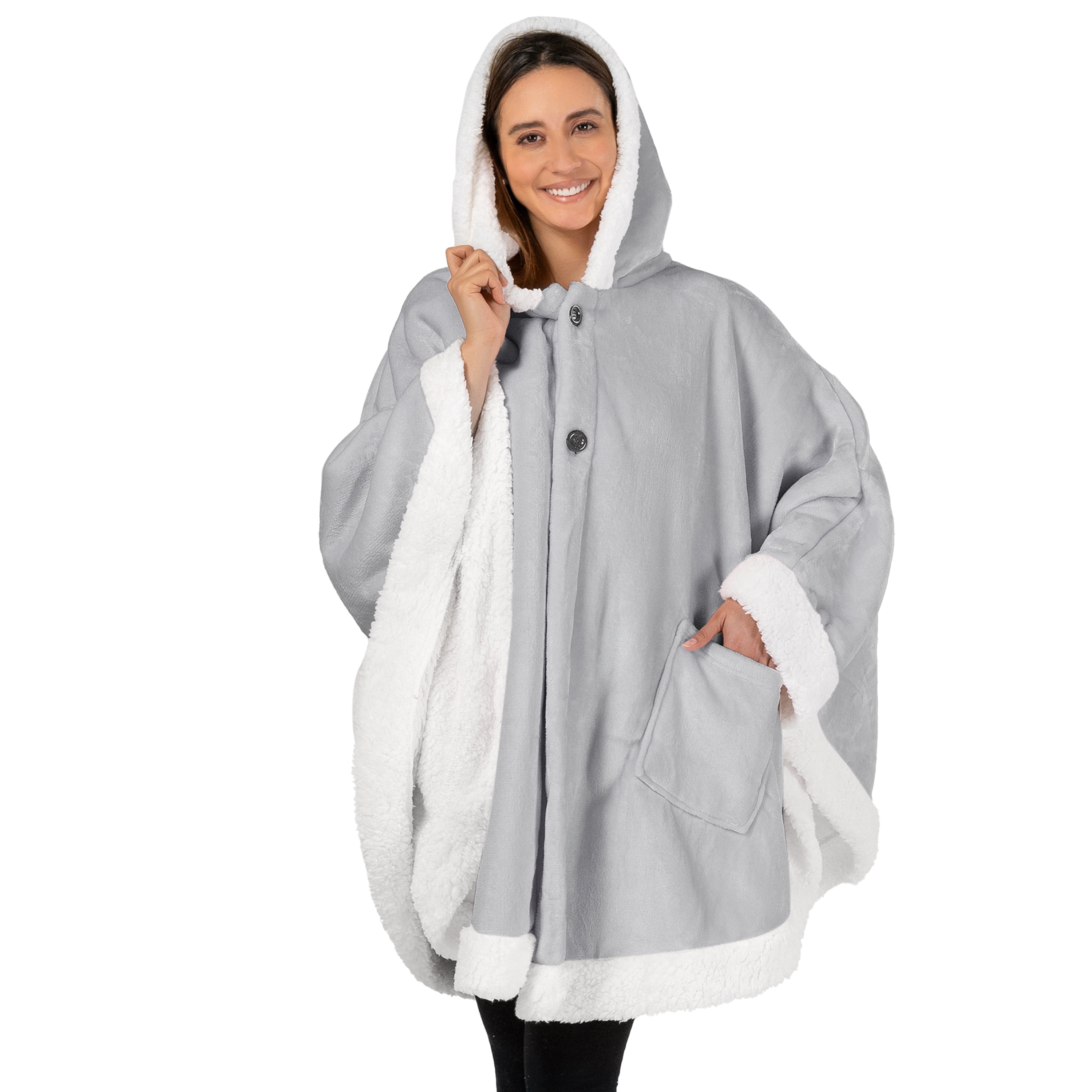 Free Shipping! PAVILIA Angel Wrap Hooded Blanket, Sherpa Lined Wearable ...