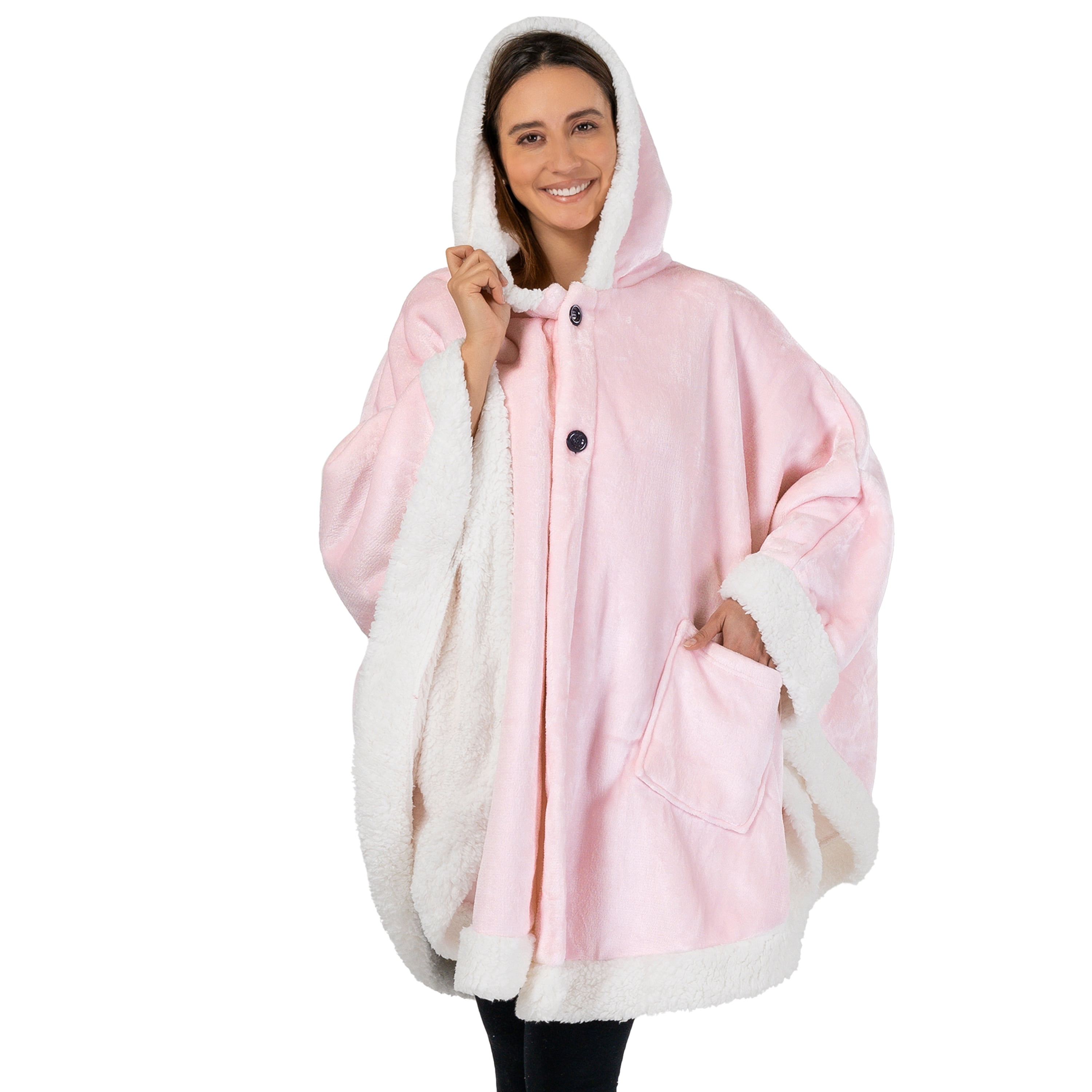 PAVILIA Sherpa Fleece Wearable Blanket for Adult Women, Cozy Plush ...