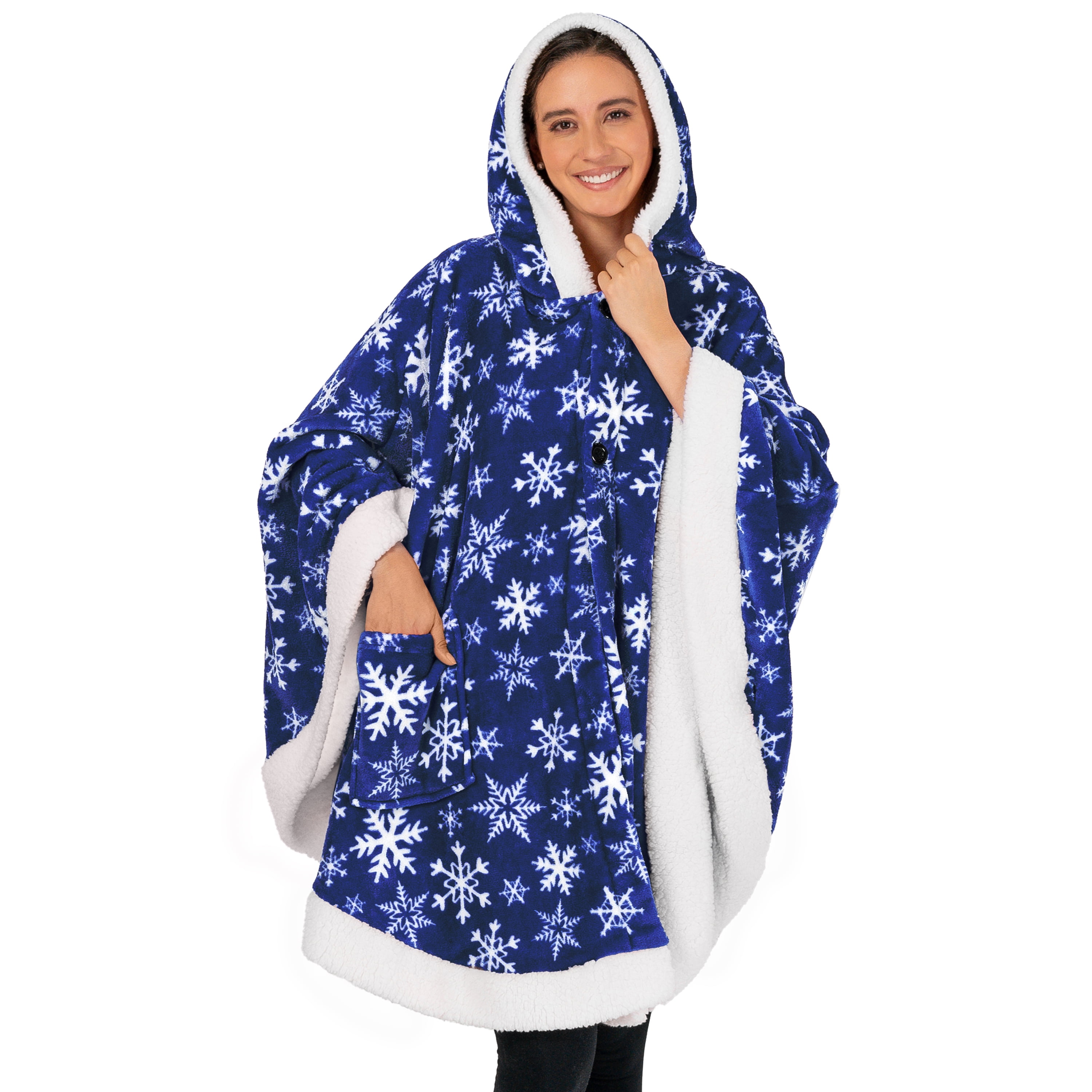 PAVILIA Sherpa Fleece Wearable Blanket for Adult Women, Cozy Plush ...