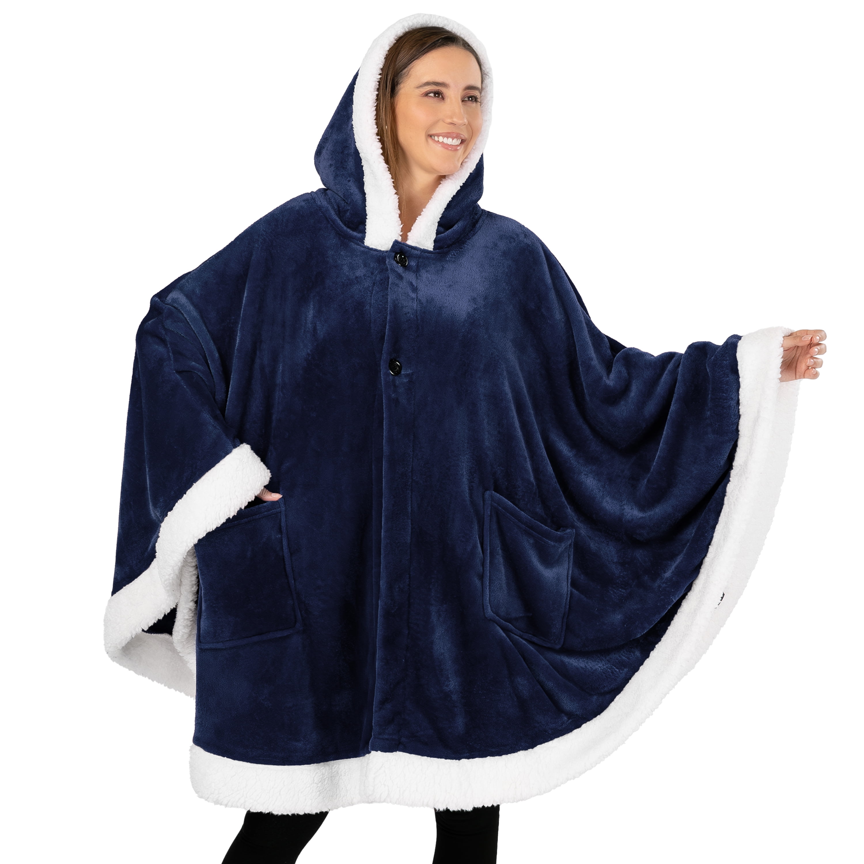 PAVILIA Wearable Blanket for Adult Women, Cozy Plush Fleece Blanket ...