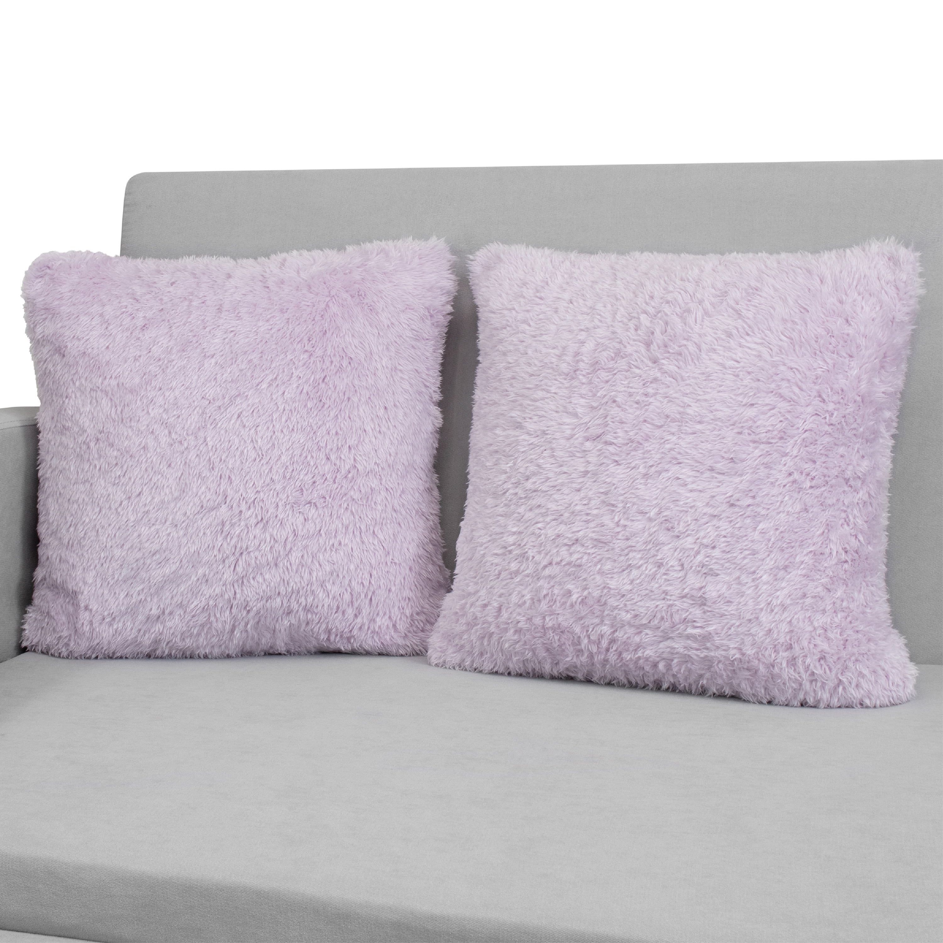 PAVILIA Fluffy Lavender Throw Pillow Covers, Decorative Accent Pillow ...