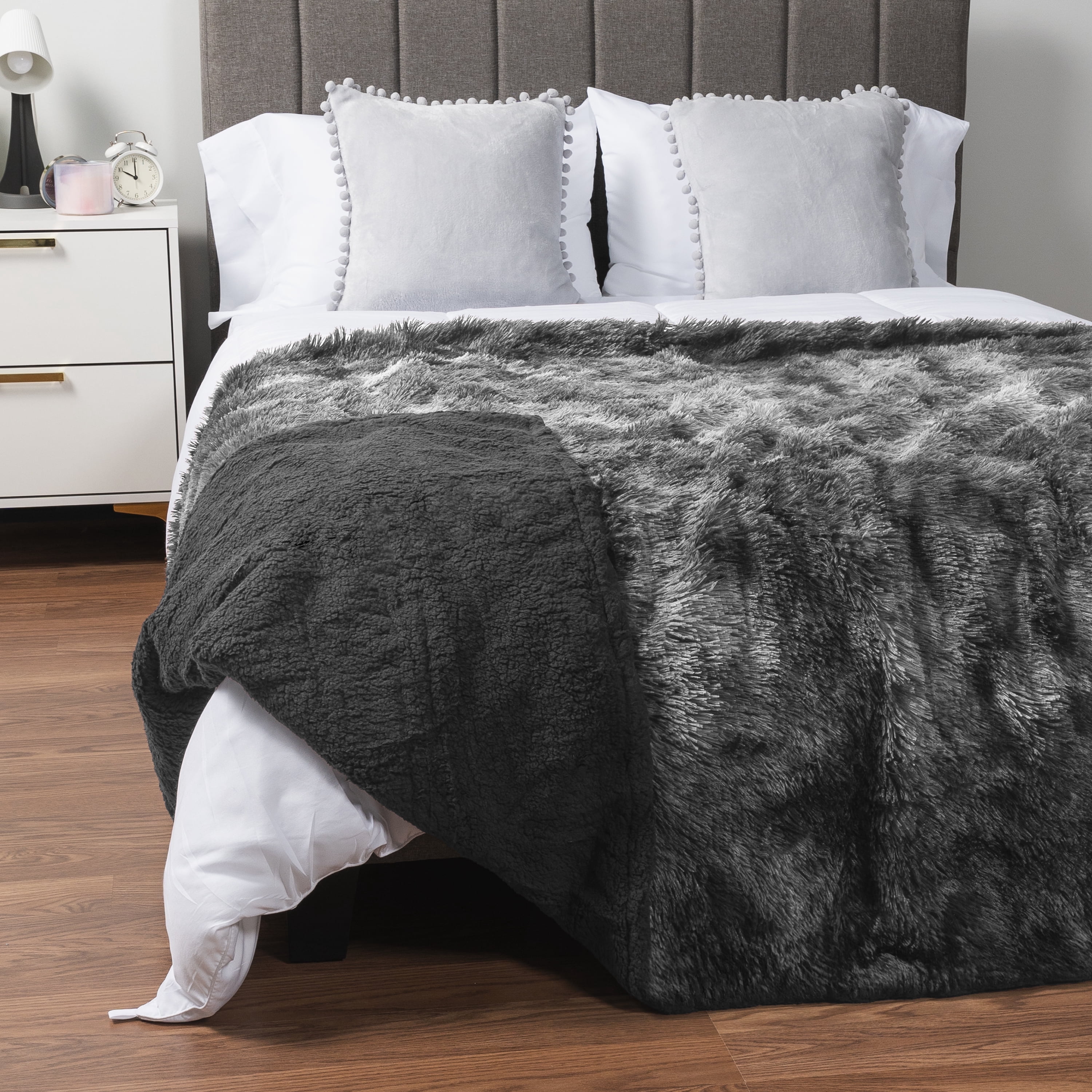 Pavilia, Fluffy Bed Blanket, 90x108, King Size, Fuzzy Faux Fur Sherpa ...