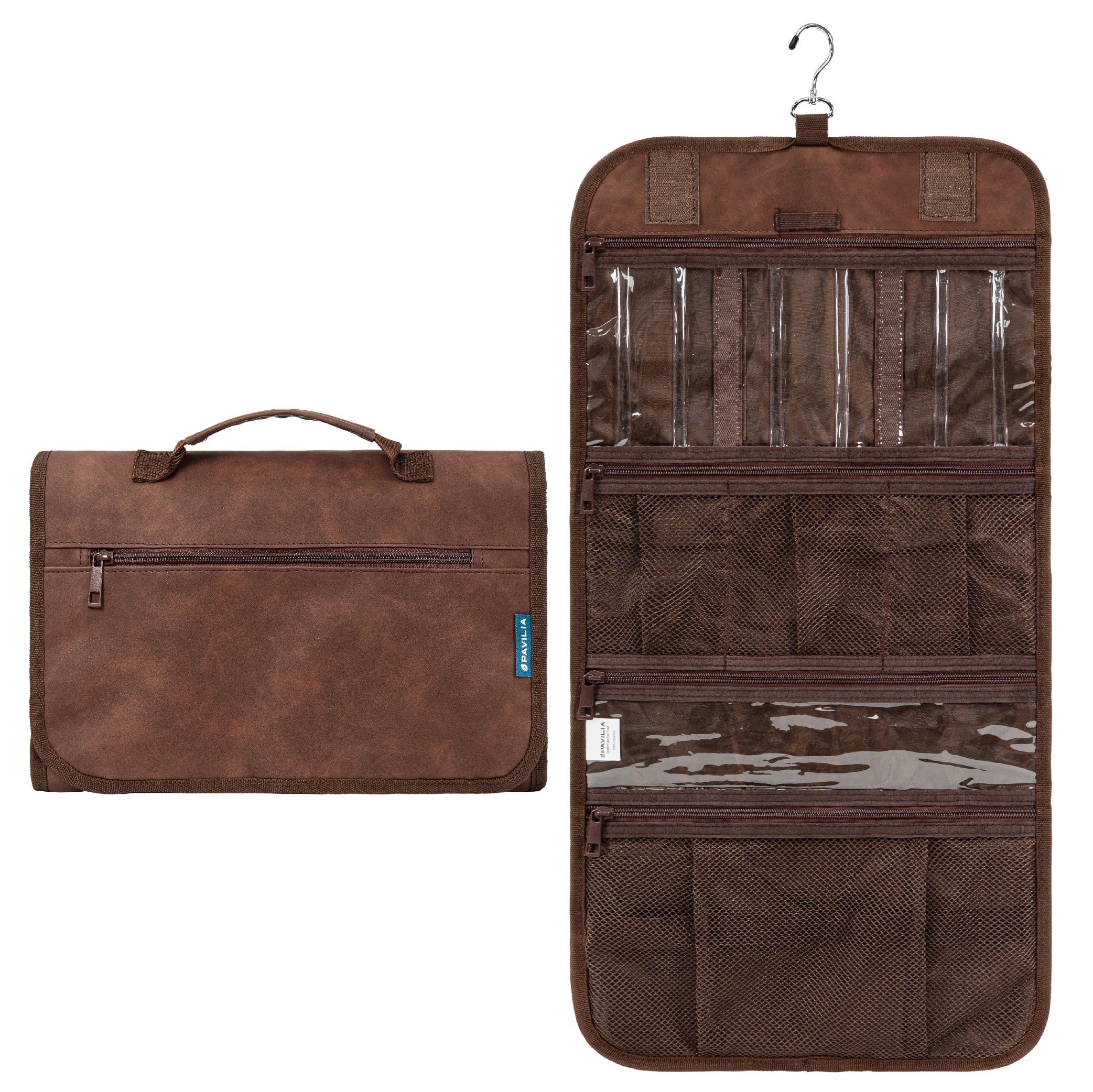 PAVILIA Hanging Toiletry Bag Men Women, Travel Kit Foldable Toiletries ...