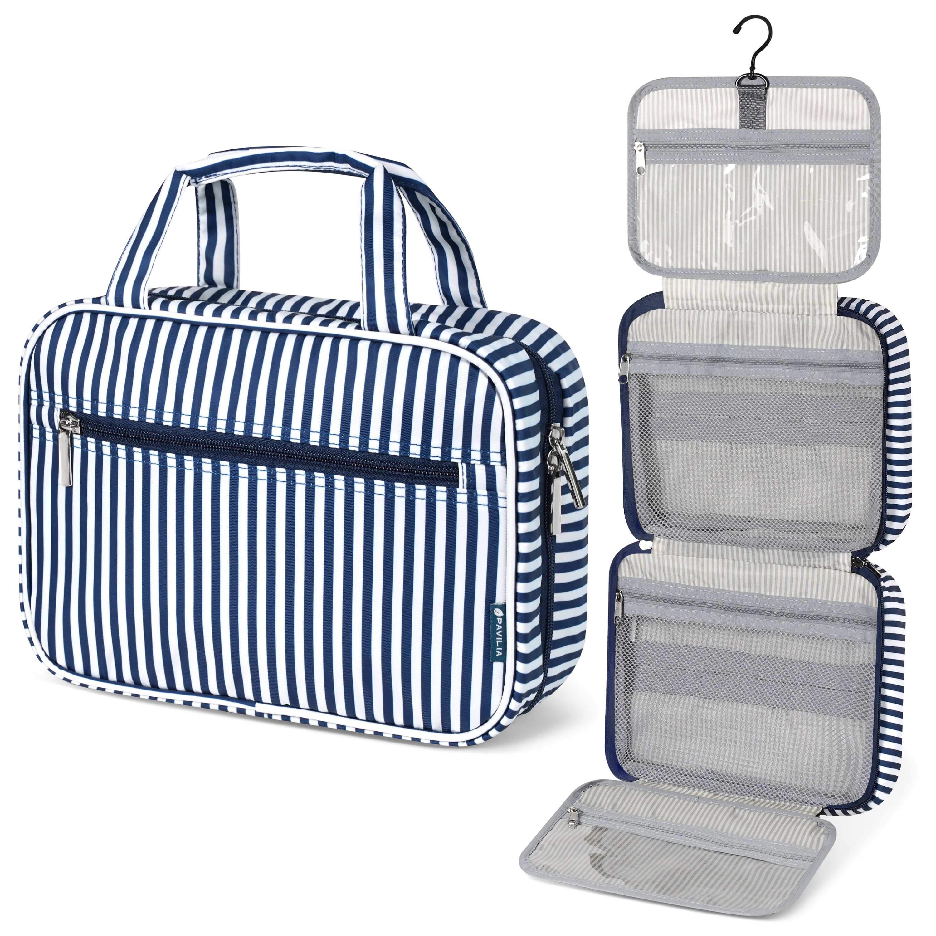PAVILIA Hanging Toiletry Bag Travel Bag Women Men, Foldable Cosmetic ...