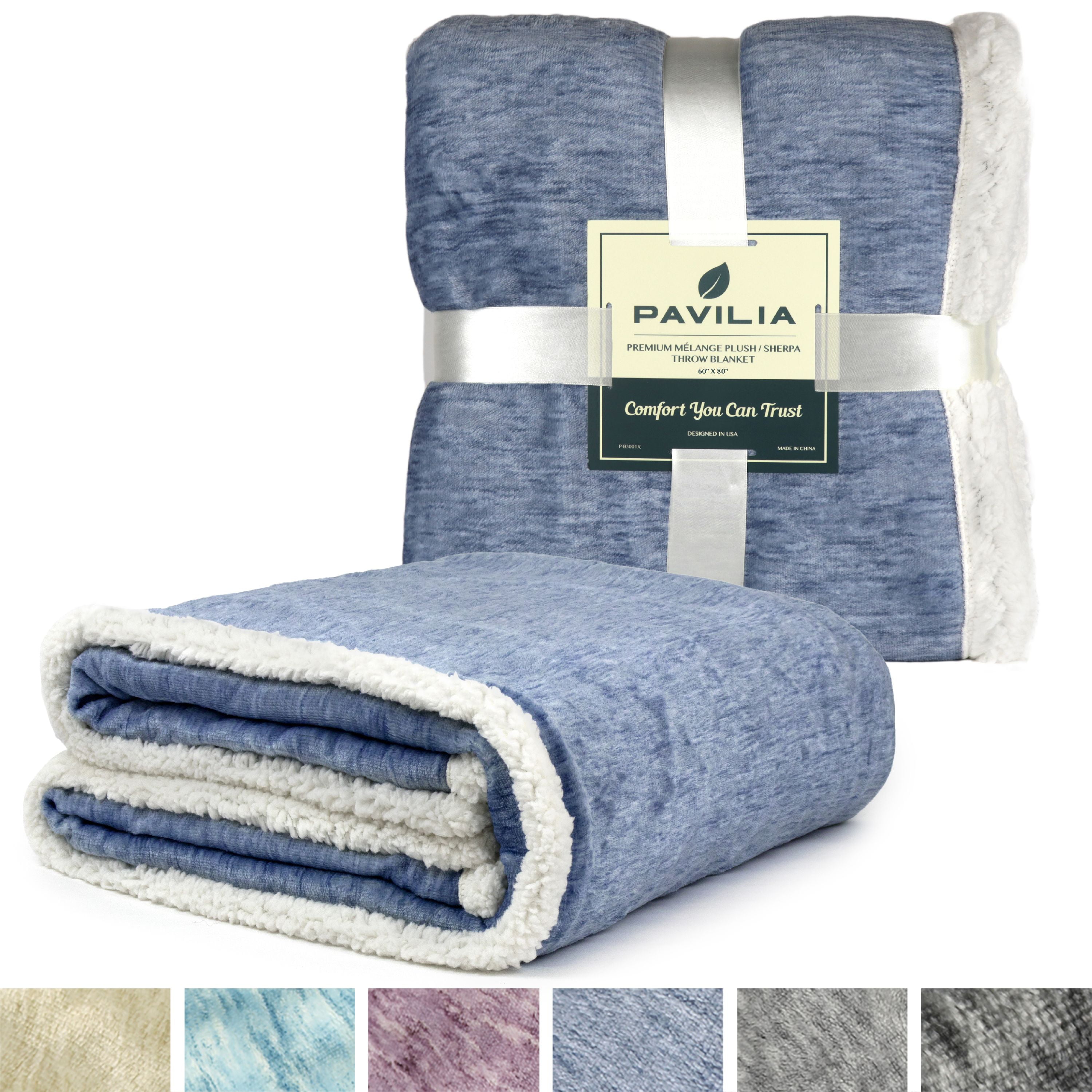 PAVILIA Sherpa Fleece Blanket | Soft, Reversible, Microfiber ... PAVILIA Sherpa Fleece Blanket | Soft, Reversible, Microfiber ...