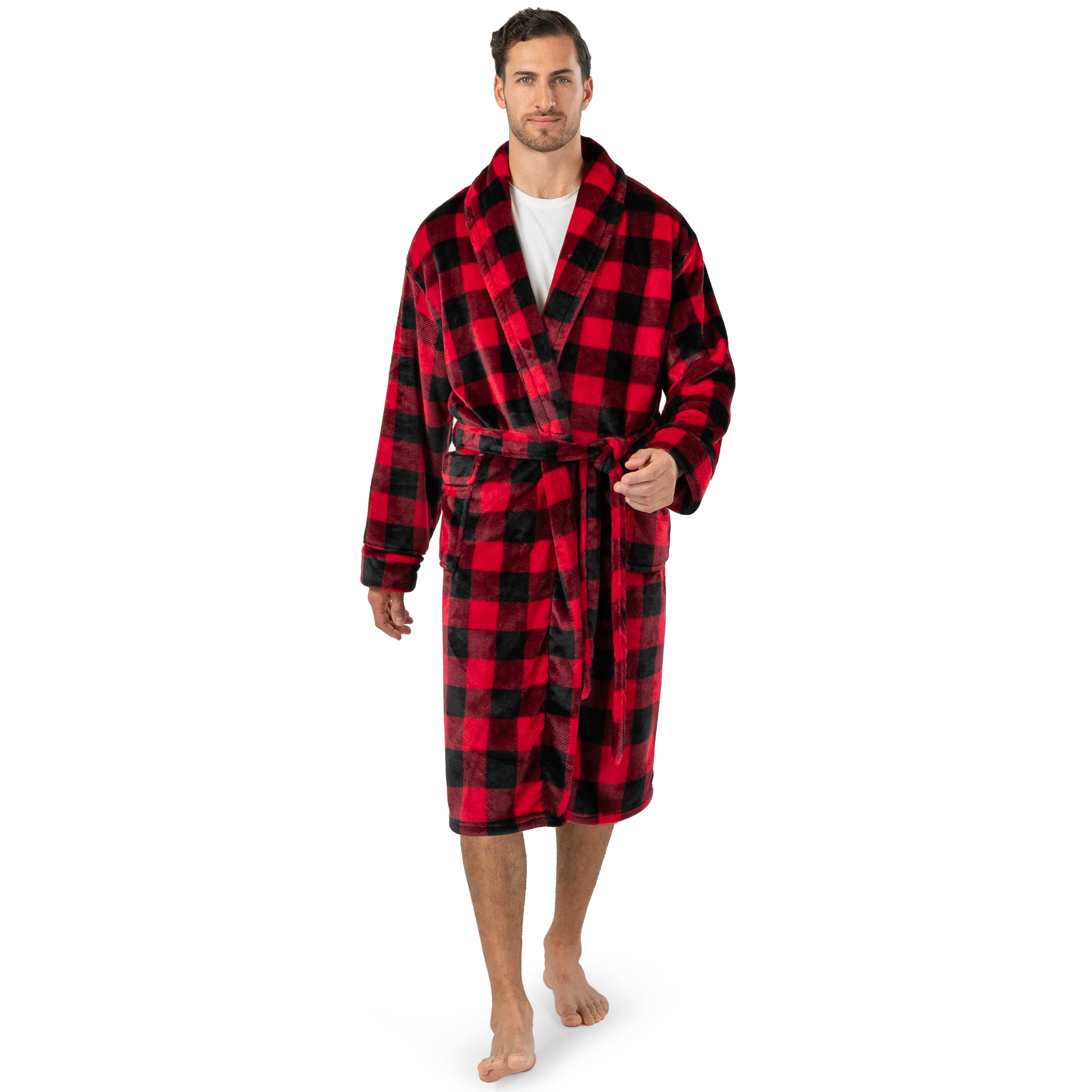 PAVILIA Men's Soft Robe, Flannel Fleece, Spa Bathrobe, Shawl Collar ...