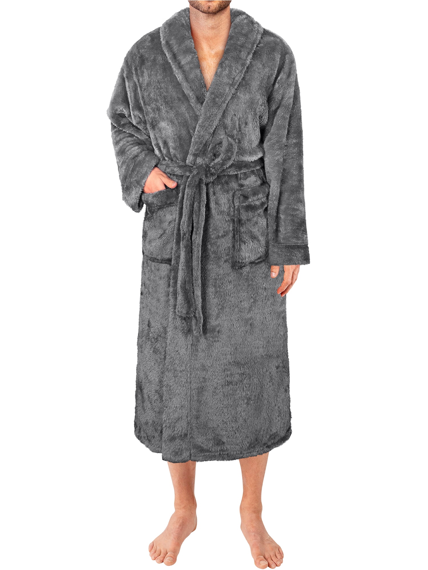 PAVILIA Lightweight Mens Soft Robe, Plush Fleece Bathrobe with Pockets ...