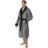 PAVILIA Mens Soft Robe, Lightweight Fluffy Fleece Bathrobe with Pockets ...