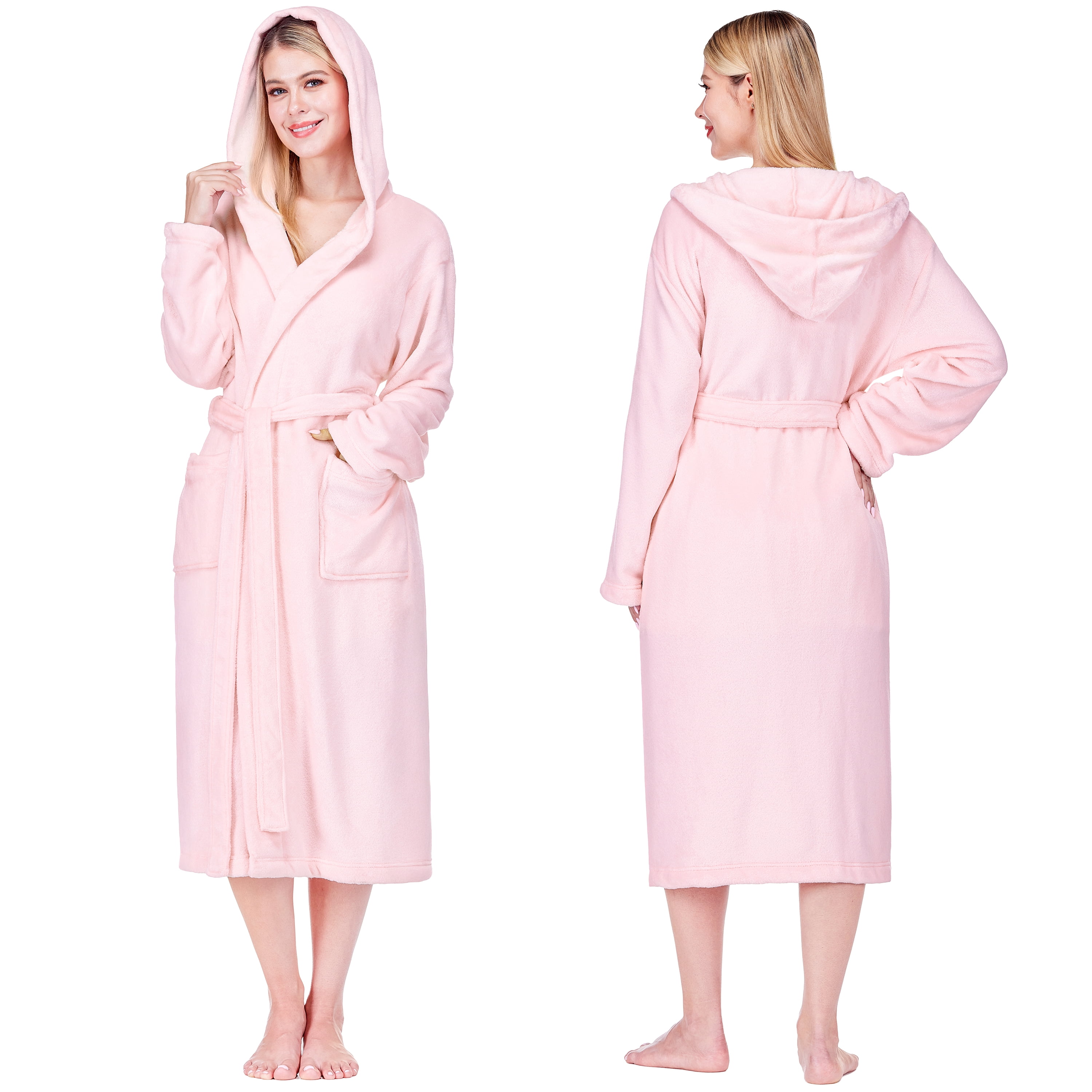 PAVILIA, Women Robe with Hood, 2XL/3XL, Plush Fuzzy Lightweight Cozy ...