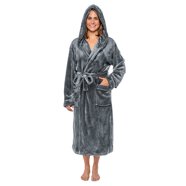 PAVILIA Premium Women Plush Soft Robe Fluffy Warm Fleece Sherpa Shaggy Bathrobe (L/XL, Heather ...