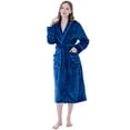 Pavilia Plush Robe For Women Blue Fluffy Soft Bathrobe Lightweight