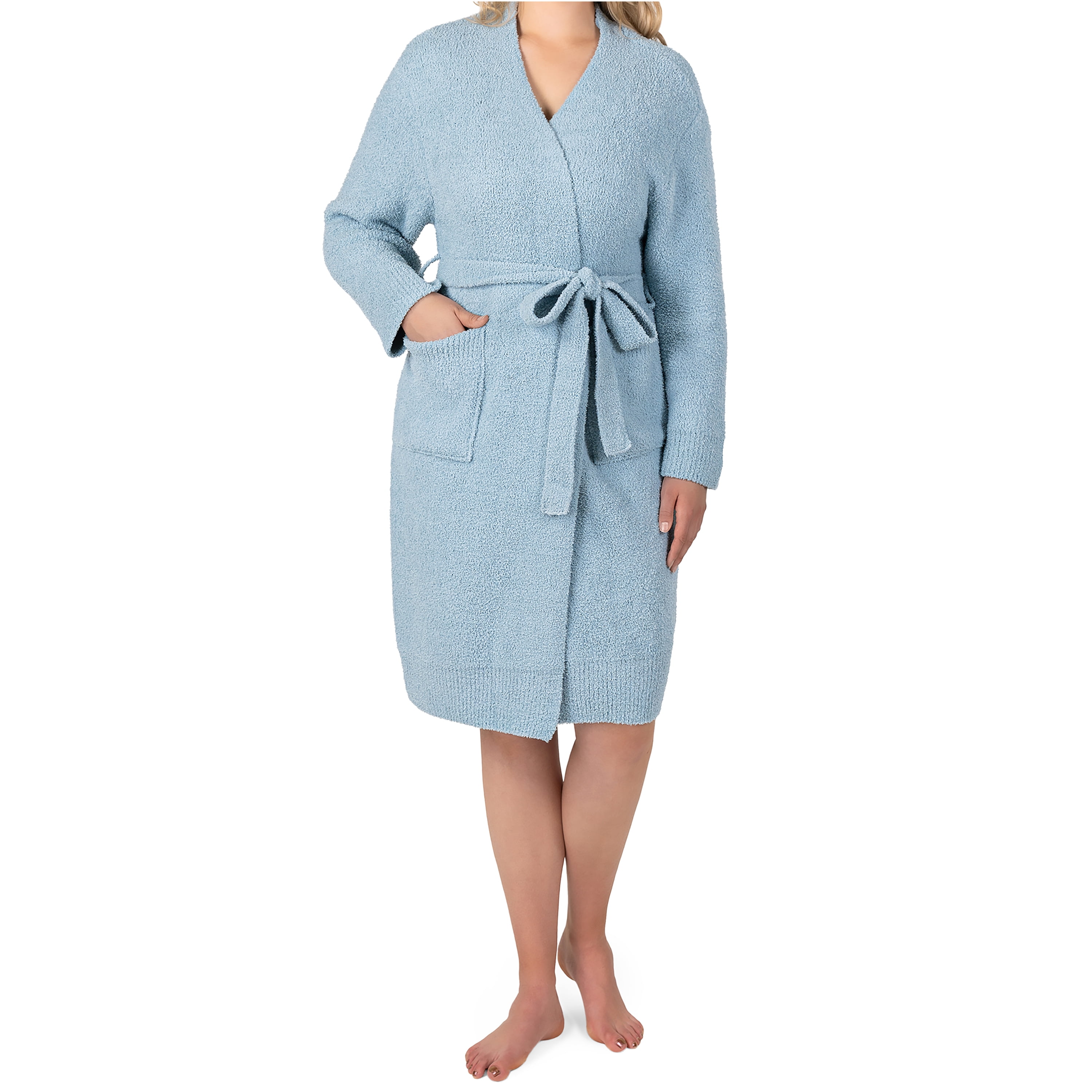 PAVILIA Premium Womens Plush Short Robe, Super Soft Fuzzy Bathrobe with ...