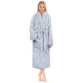 PAVILIA Premium Women's Plush Soft Robe, Warm Fluffy Sherpa Fleece Bathrobe (L/XL, Light Blue ...