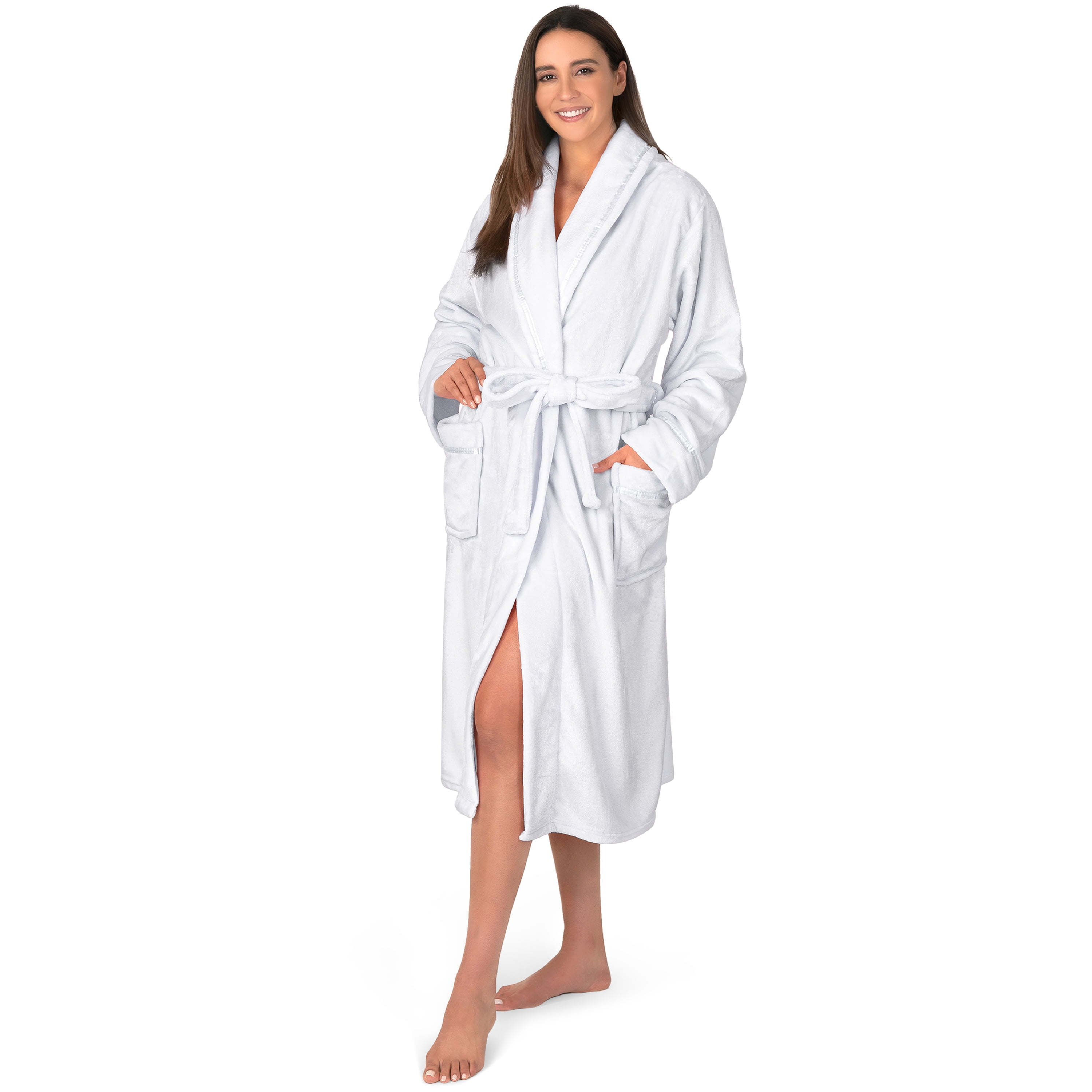 PAVILIA Robes For Women, Fleece Soft Fluffy Bathrobe, Plush Cozy Long ...