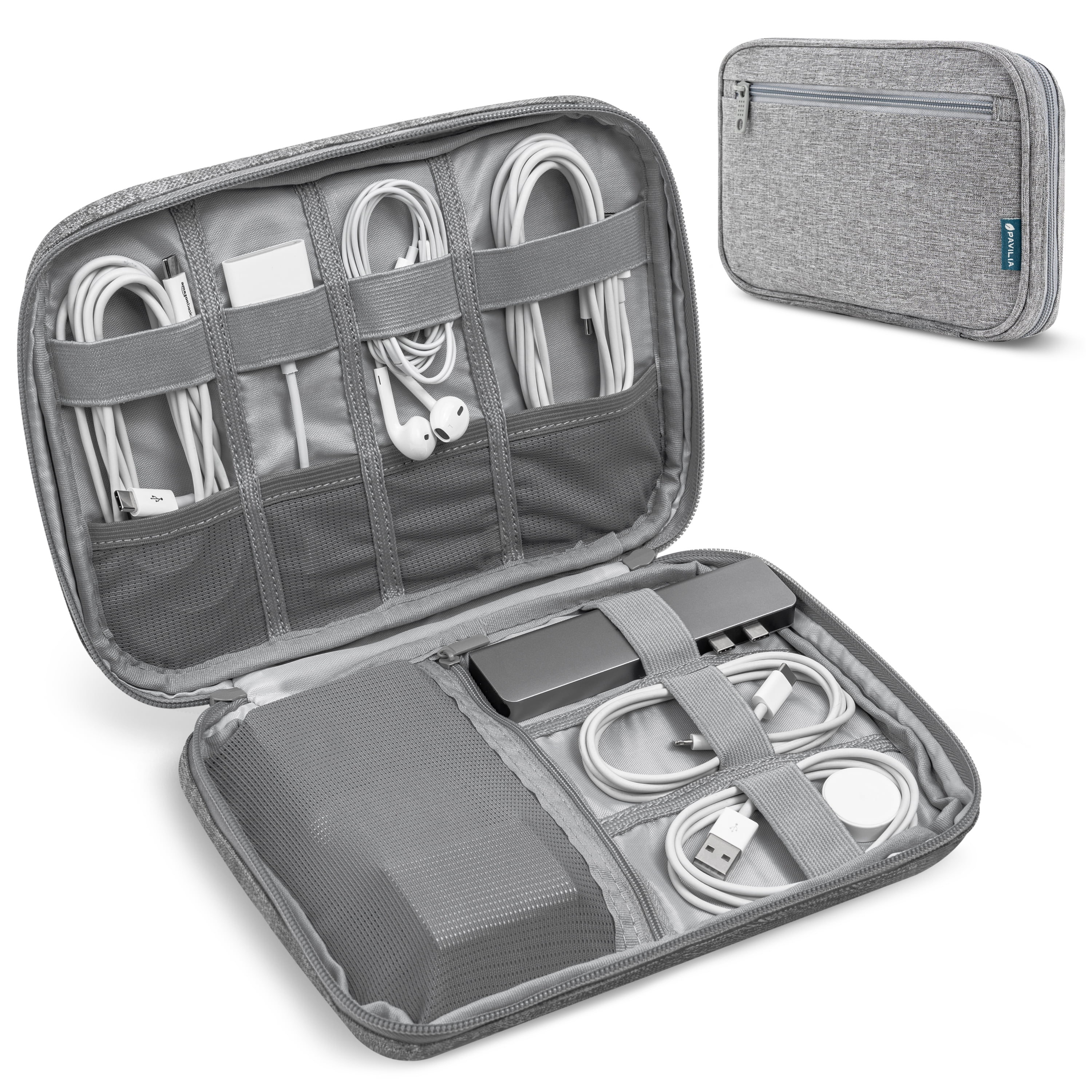 PAVILIA Carry-in Charge Zip Electronic Organizer, Cable Storage ...