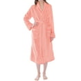 PAVILIA Soft Plush Women Fleece Robe, Coral Peach Orange Cozy Bathrobe ...