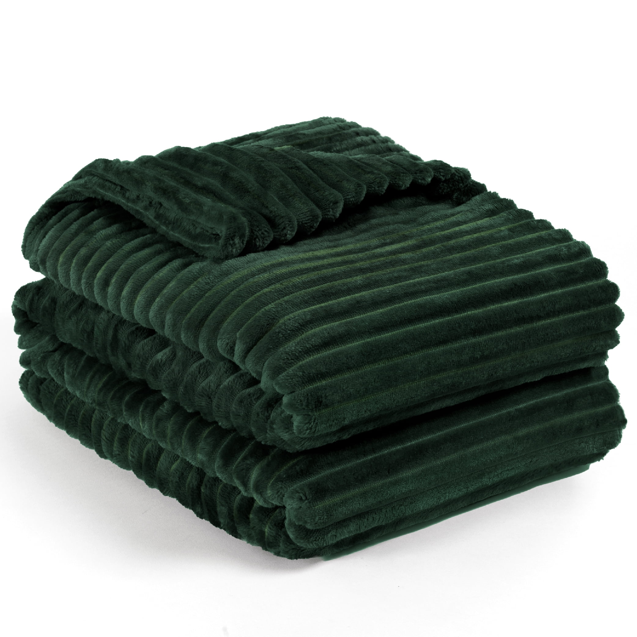 PAVILIA Super Soft Fleece Throw Blanket Twin Emerald Green, Fuzzy Plush ...