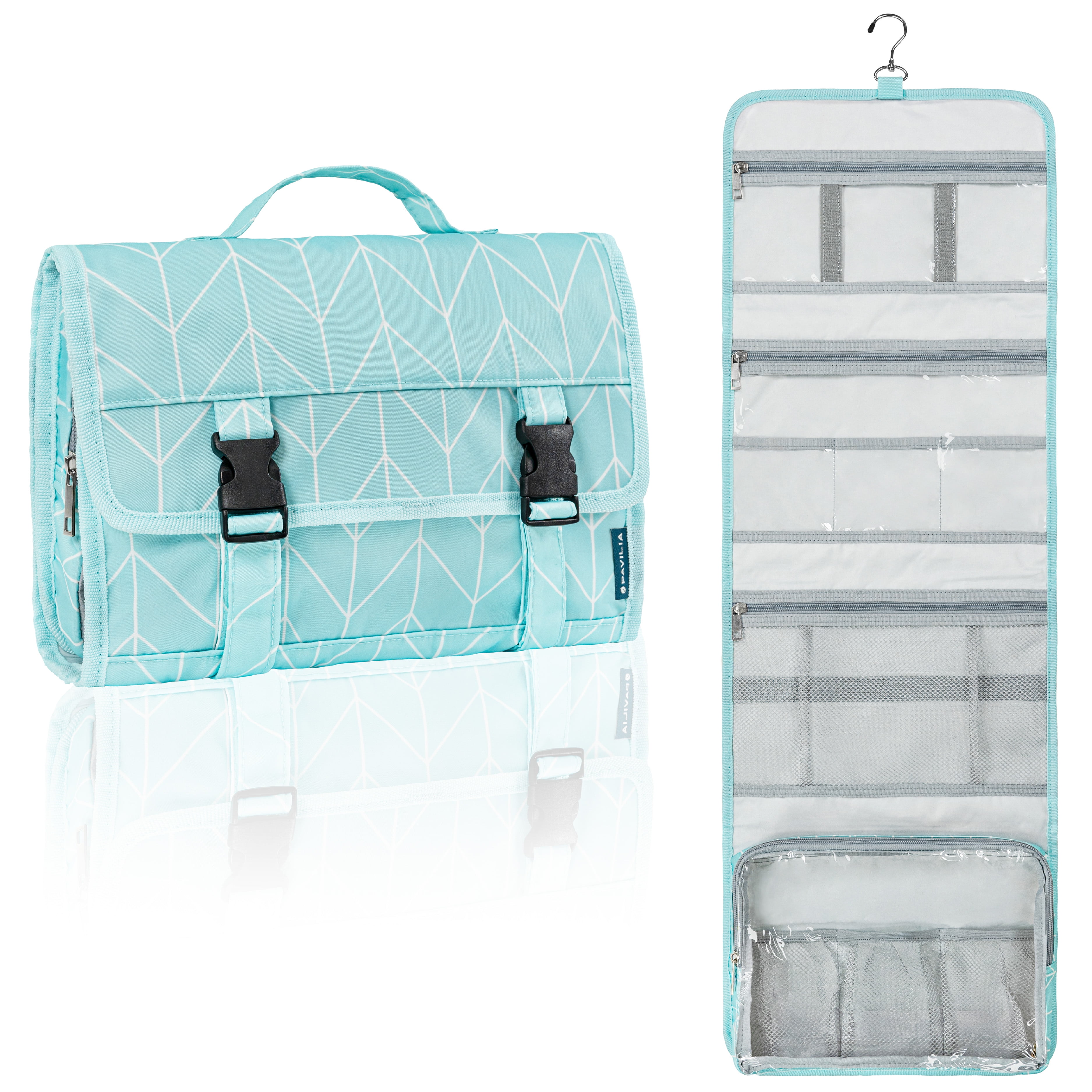 PAVILIA Travel Hanging Toiletry Bag for Women Men, Extra Large Capacity ...