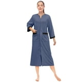 PAVILIA Women Zipper Robe, Loungewear Dress Lightweight Sleepwear ...