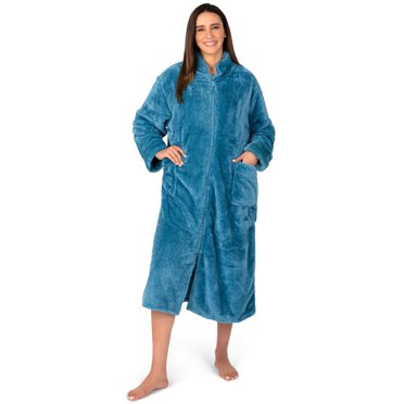 Casual Nights Women's Zipper Bathrobe, Plus Size, Lightweight House ...
