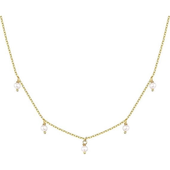 PAVOI 14K Gold Plated Sterling Silver Necklace with 3x3mm Shell Pearls ...