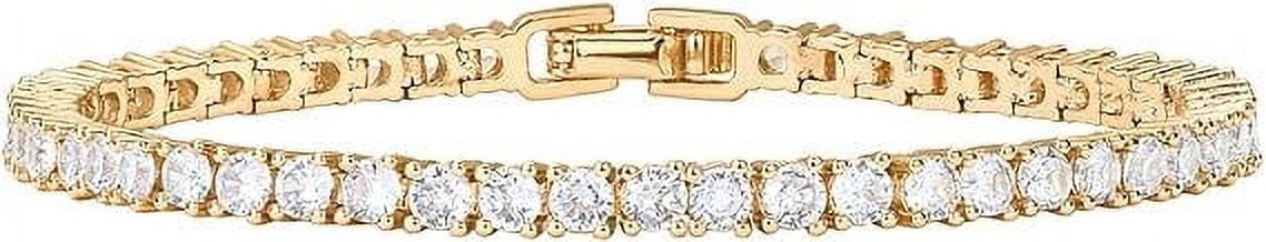 PAVOI 14K Gold Plated Cubic Zirconia Classic Tennis Bracelet | Yellow ...