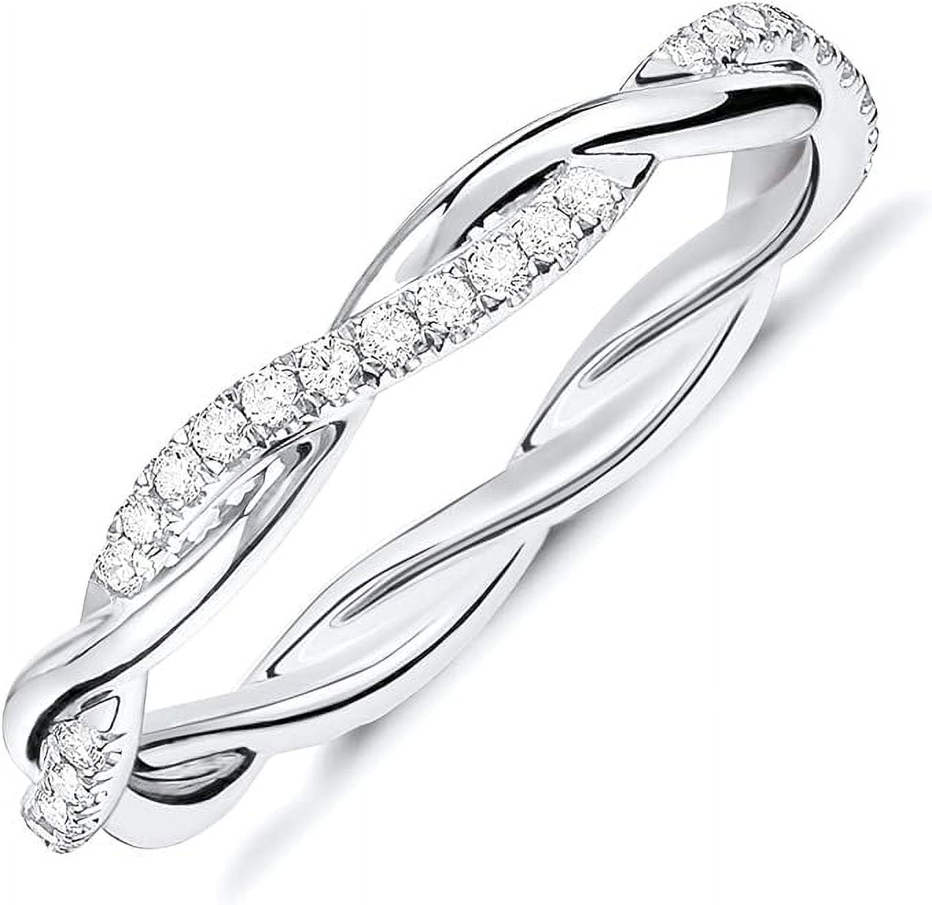PAVOI, Women's Eternity Band, Size 6, White Gold with Cubic Zirconia ...